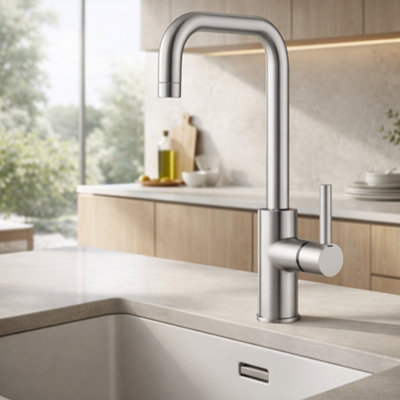 Orsay Horizontal Spout Kitchen Mixer Tap Chrome - Single Lever Handle ...