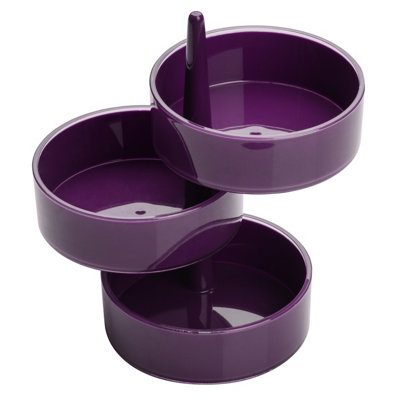 Orsina 3pc Purple Plastic Rotary Storage Tray Set