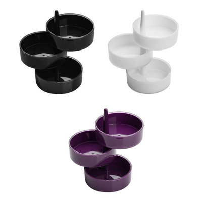 Orsina 3pc Purple Plastic Rotary Storage Tray Set