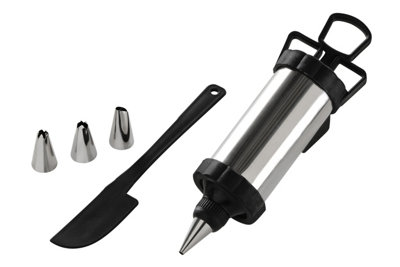 Orsina 4 Nozzles and Spreader Icing Set, Stainless Steel Applicator ...