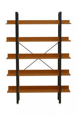Orsina 5 Tier Red Pomelo Shelves & Black Frame Shelf Unit,Office Wall ...