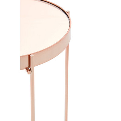 Orsina Allure Pink Mirror Tall Side Table