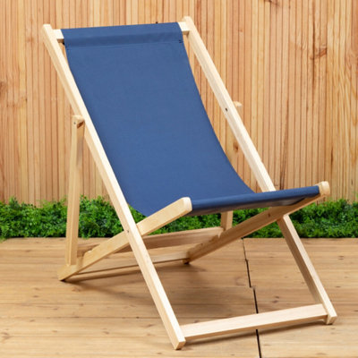 Orsina Blue Deck Chair, Water-resistant Small Outdoor Deck Chair, Built ...