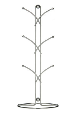 Orsina Chrome 6 Cup Mug Tree, Stylish Wire Stand With Polished Chrome ...