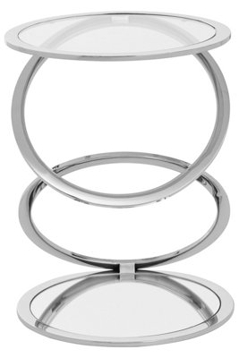 Orsina Clear Glass End Table With Warm Metallic Frame, Luxe ...