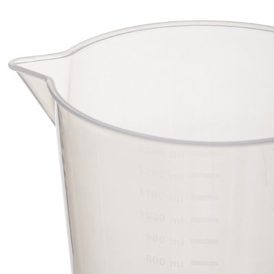 ORSINA CLEAR MEASURING JUG WITH 1300ML CAPACITY,MODERN PLASTIC JUG WITH ...