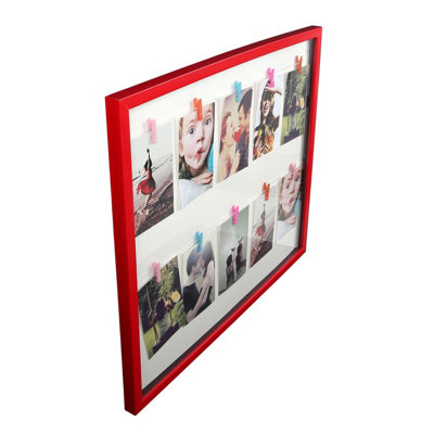 Orsina Deep Red 10 Peg Washing Line Photo Frame,Picture Display Frame ...