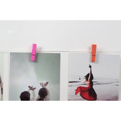 Orsina Deep Red 10 Peg Washing Line Photo Frame,Picture Display Frame ...