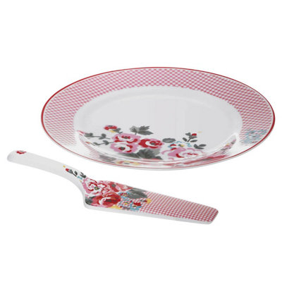 Orsina Durable Cake Plate And Slice, Beautifully Designed Cake Plate ...
