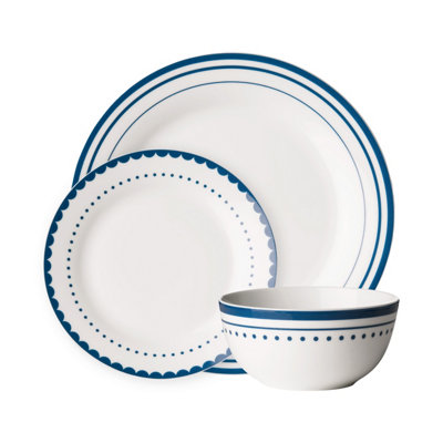 Orsina Durable Saturn 12 Piece Blue Dinner Set MOB, Stylish Dinner Set ...