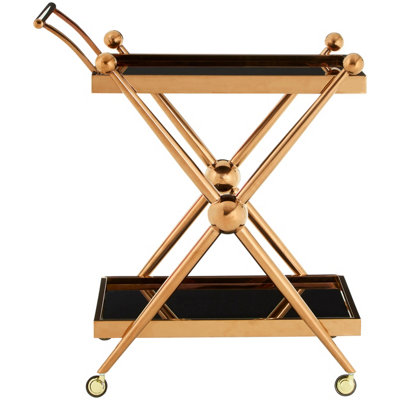 Orsina Elegant 2 Tier Rose Gold And Cross Design Trolley, Durable ...