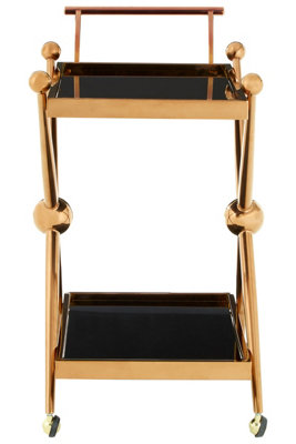 Orsina Elegant 2 Tier Rose Gold And Cross Design Trolley, Durable ...