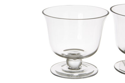 ORSINA ELEGANT SET OF 4 CLEAR GLASS DESSERT DISHES, CONTEMPORARY DESIGN ...