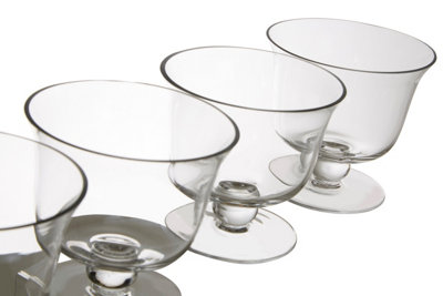 Orsina Elegant Set Of 4 Clear Glass Dessert Dishes, Contemporary Design ...