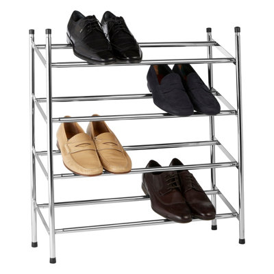 Orsina Extendable Chrome Frame 4 Tier Shoe Rack