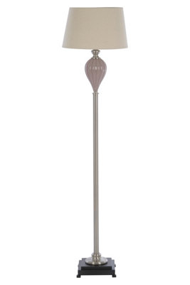 Orsina Floor Lamp With Fluted Ceramic Body, Taupe Diffusing Shade ...