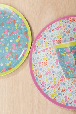Orsina Floral Design Casey Dinner Plate, Curved Contemporary Breakfast ...