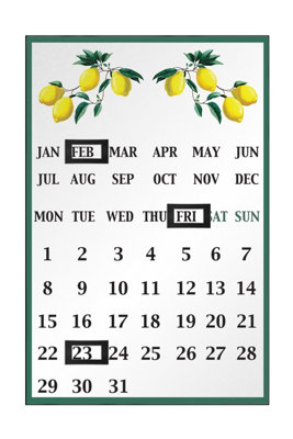 Orsina Fruits Magnetic Calendar, Lemon Tree Design With Month And Date ...