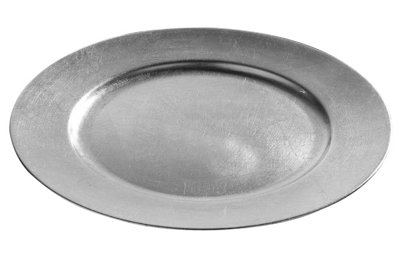 Orsina Functional 33cm Silver Finish Charger Plate, Minimalist Dinner ...