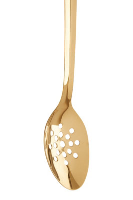 Orsina Gold Finish Slotted Spoon,Stainless Steel Perforated Serving ...