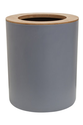 Orsina Grey Bamboo Fibre Dust Bin, Compact Open-Top Waste Bin For ...
