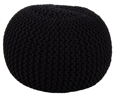 Orsina Kids Knit Black Round Pouffe