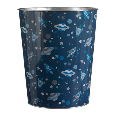 Orsina Kids Space and Stars Design Blue Waste Bin, Stainless Steel ...