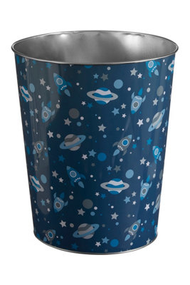Orsina Kids Space and Stars Design Blue Waste Bin, Stainless Steel ...