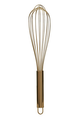 Orsina Large Gold Finish Stainless Steel Whisk, Rust-Resistant Whisk ...