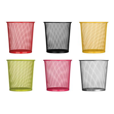 Orsina Large Matt Silver Mesh Waste Paper Basket, Durable Wire Mesh Bin ...