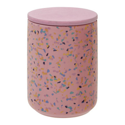 Orsina Large Pink Terrazzo Storage Canister,Dolomite Build Food Storage ...