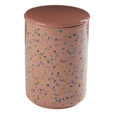 Orsina Large Pink Terrazzo Storage Canister,Dolomite Build Food Storage ...