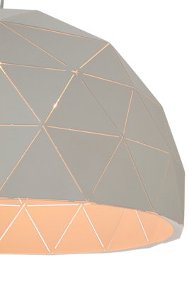 Orsina Large White Steel Dome Pendant Light, Hanging Light With Clean ...