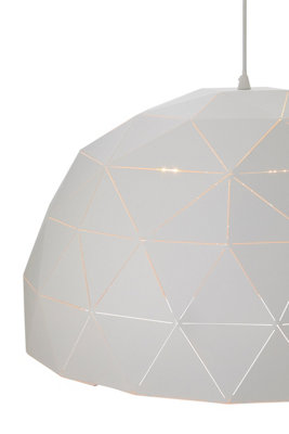 Orsina Large White Steel Dome Pendant Light, Hanging Light With Clean ...