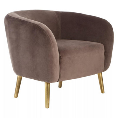 Orsina Luxurious Grey Velvet Round Chair, Velvet Upholstered Mid ...
