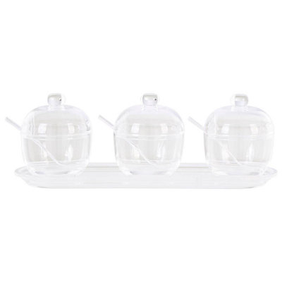 Orsina Matching Base Tray Set Of 3 Condiment Cotainers, Elegant ...