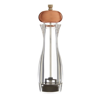 Orsina Medium Clear And Copper Salt & Pepper Mill, Elegant Acrylic ...