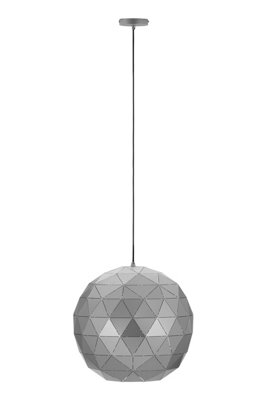 Orsina Medium Silver Geometric Pendant Light, Metallic Silver Finish ...