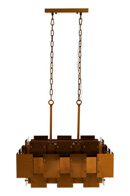 Orsina Metal Brass Finish Pendant Light With Eight Bulbs, Modern ...