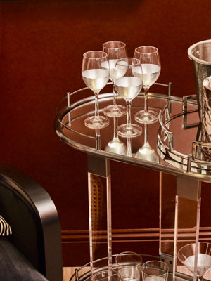 Orsina Metallic Frame Drinks Trolley, Sleek Gold and Black Bar Serving ...