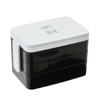 Orsina Minimalist Black Lunch Box With Cutlery, Organized Lunch Box ...