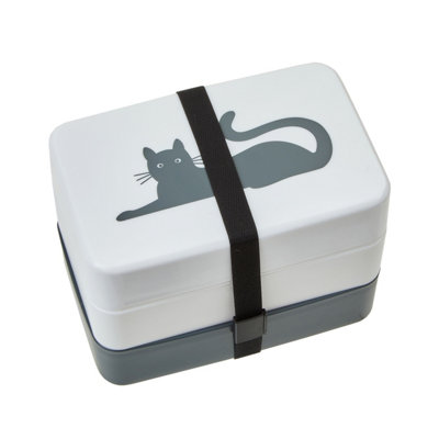 Orsina Minimalist Cat Lunch Box With Cutlery, Organized Lunch Box ...