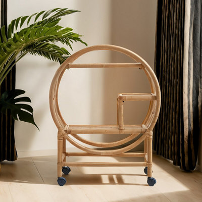 Orsina Mobile rattan Bar Trolley, Sustainable Drink Cart, Versatile ...