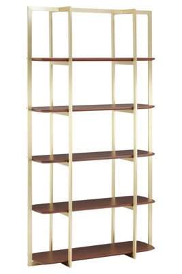 Orsina Modern Walnut Wood Shelf Unit,Bookcase Shelving With Natural ...