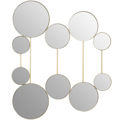Orsina Multi Circular Wall Mirror, wall Mirror with gold finish frame ...