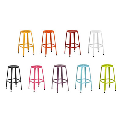 Orsina Red Metal Disc Stool, Light Weight and Durable Counter Height ...