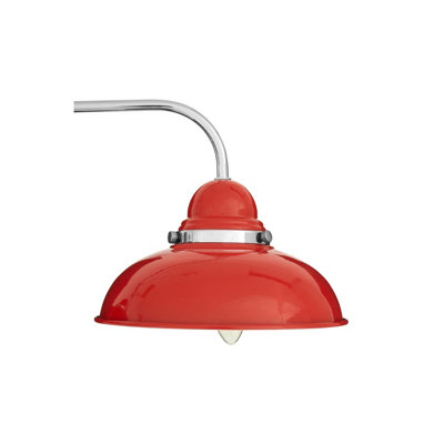 Orsina Red Pendant Light With Chrome Trim, 3 Hanging Lamps On Steel Bar ...