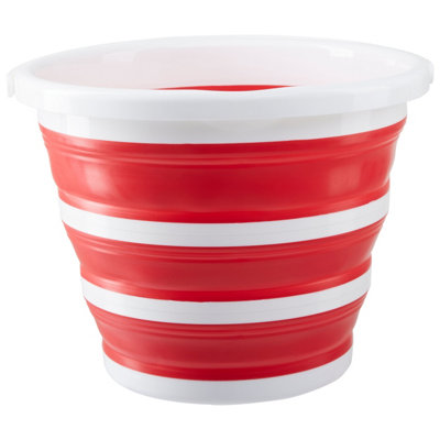 Orsina Red White Collapsible Bucket,Folding Water Carrier For Household ...