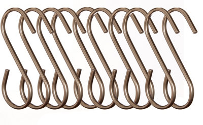 Orsina Set Of 10 Matte Brushed Steel Hooks, Durable Metal S-Hooks For ...