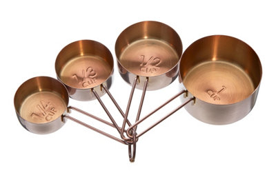 Orsina Set of 4 Rose Gold Measuring Cups,Nestable Portioning Cups ...
